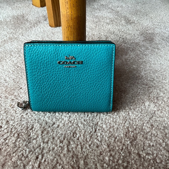 Coach | Bags | Nwt Coach Snap Wallet Teal | Poshmark